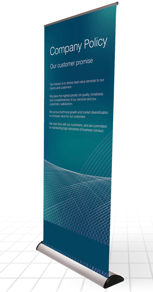 Roll Up publicitaire textile 80x213 cm Barracuda - Haut de gamme Visuel ...