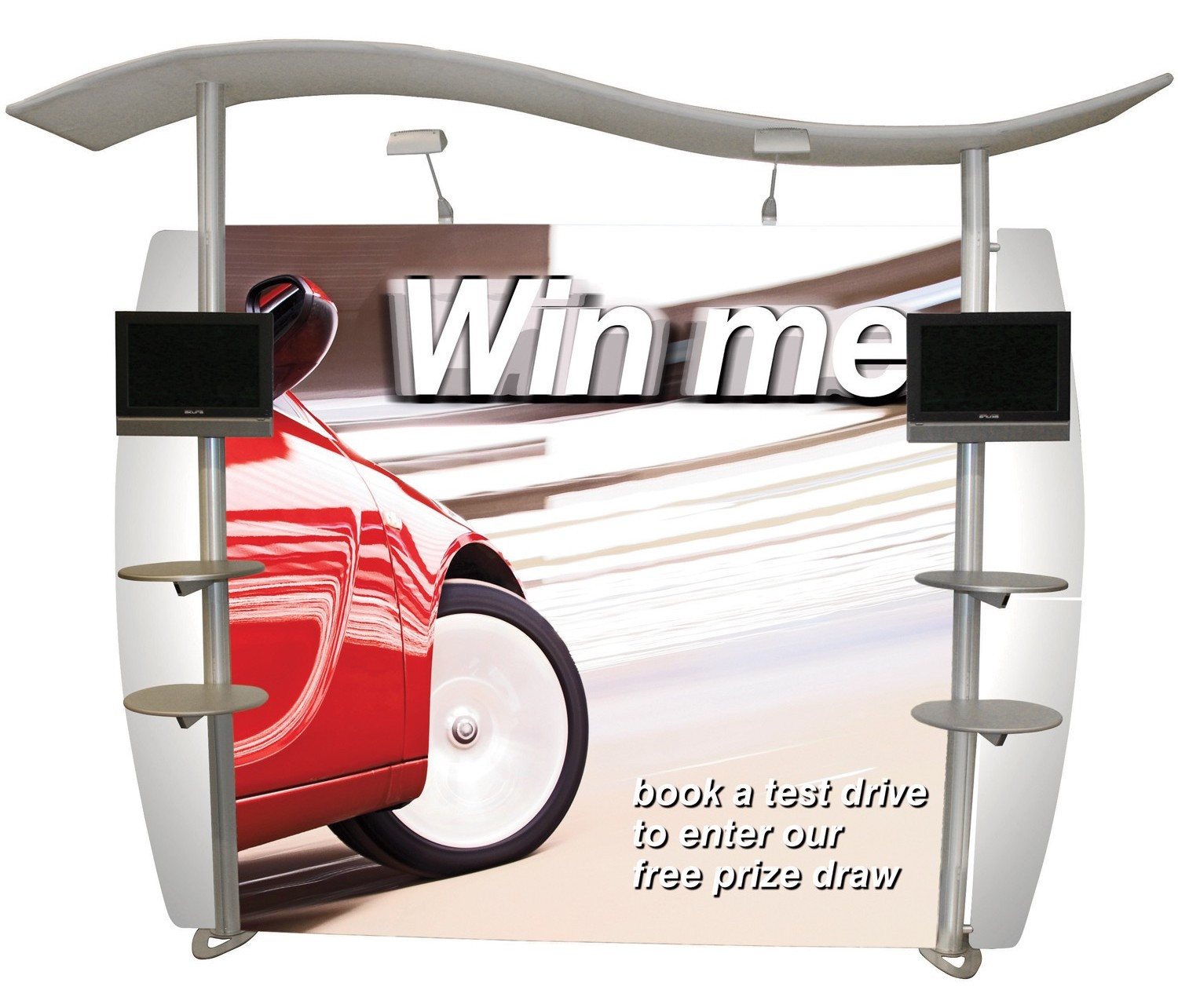 Stand mur d'images Linear Wave 3 mètres 2 supports LCD et 4 porte ...