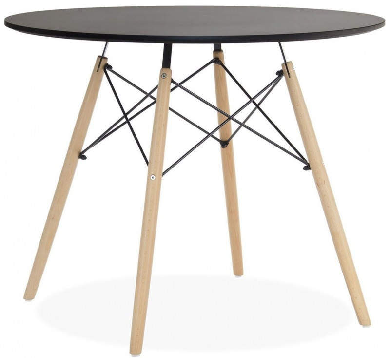 Table ronde bois noir Wako 100 | MobiExpo.fr